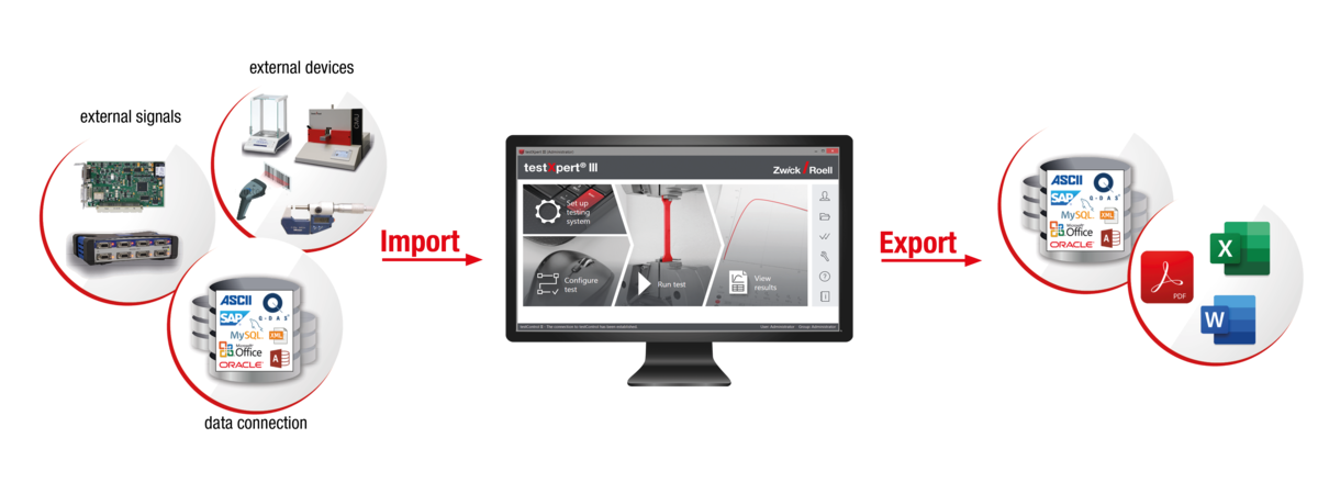 Importación y exportación de datos en testXpert III | ZwickRoell ...